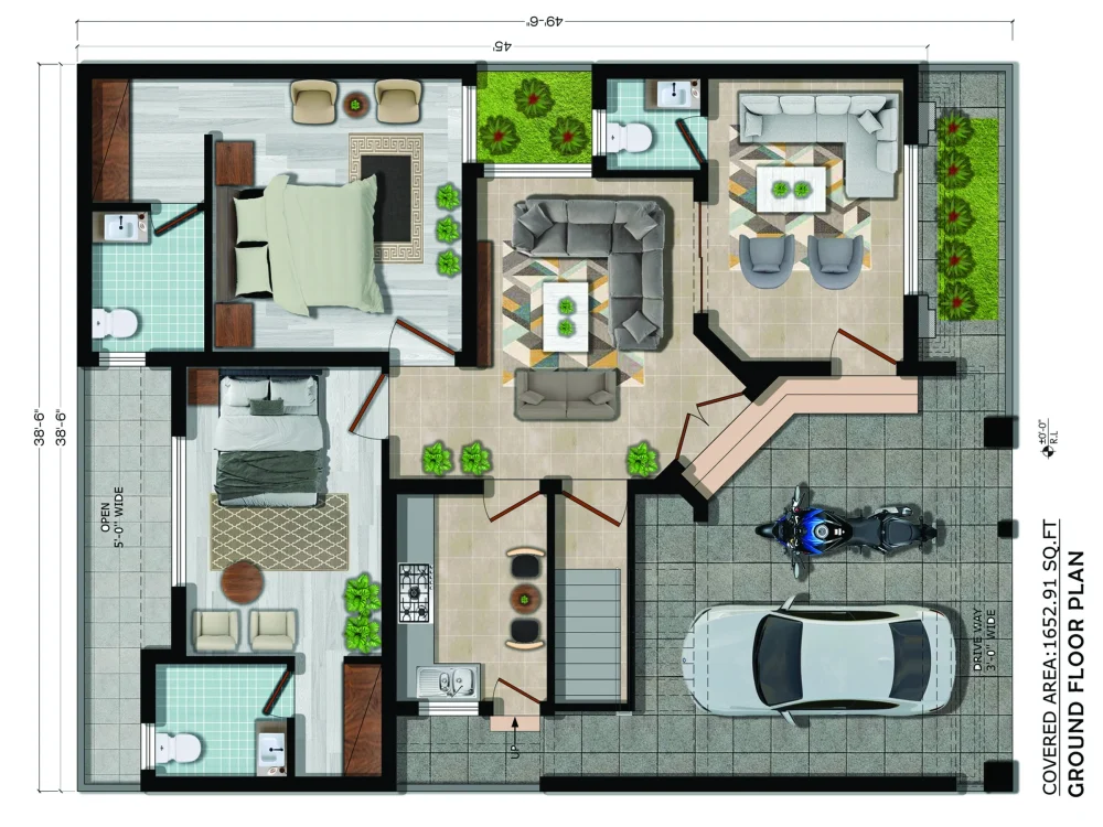 A complete interior and exterior house design | Upwork