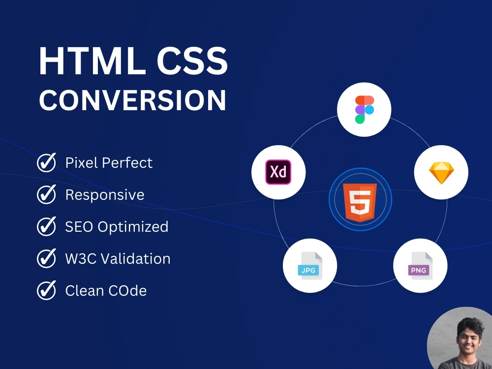 Professional design conversion with HTML, CSS & JS | Frontend Developer | Upwork
