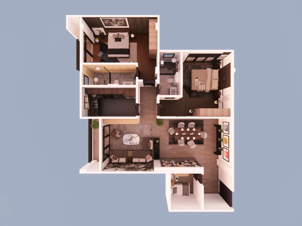 3D isometeric floor plan rendering | Upwork
