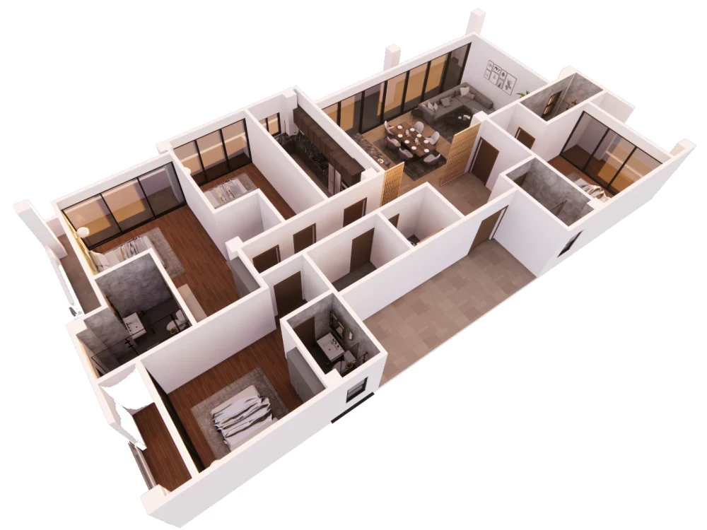 3D isometeric floor plan rendering | Upwork
