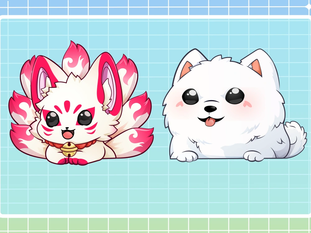 A chibi peeker sticker for a cover photo and mercy sticker | Upwork