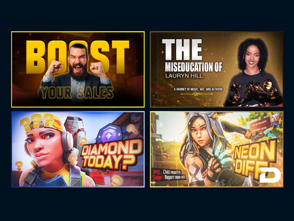 Excellent, attractive and eye-catchy YouTube thumbnail design in 24 ...