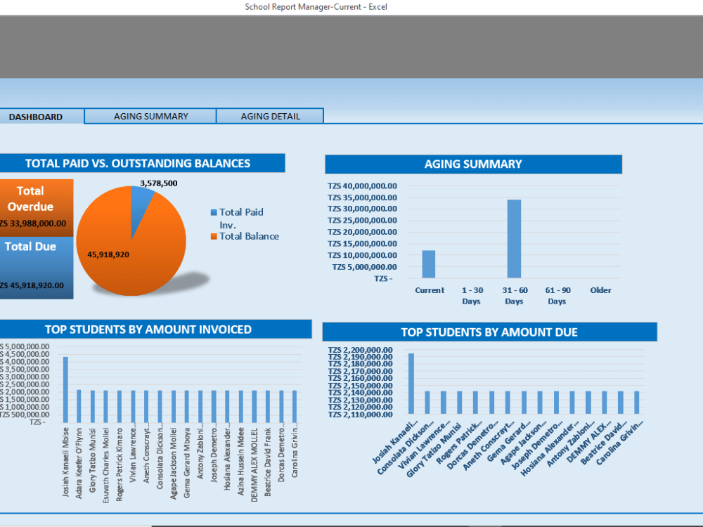 An Excel school management system application | Upwork