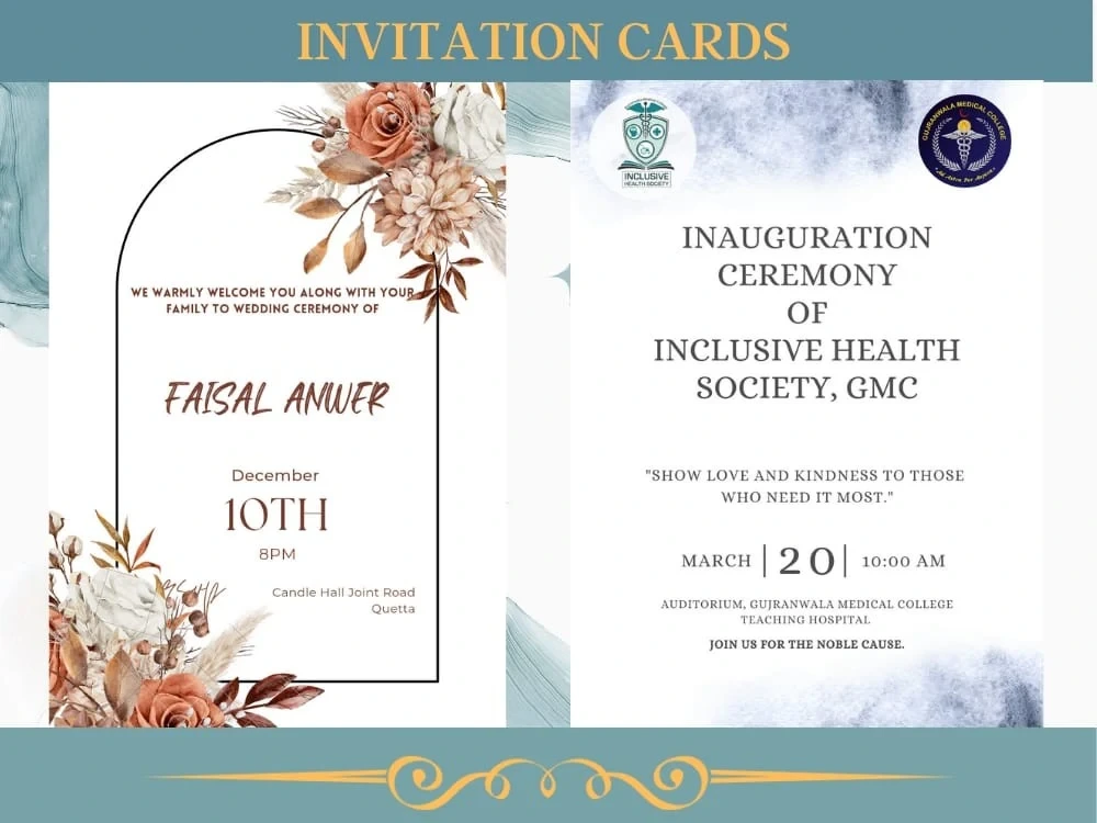 Eloquent Invitation Card for any occasion | Upwork