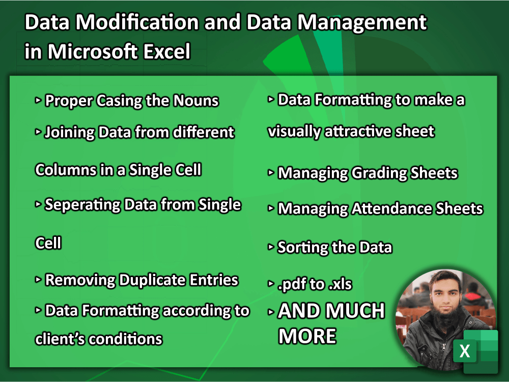 Data Modification and Data Management on Microsoft Excel | Upwork