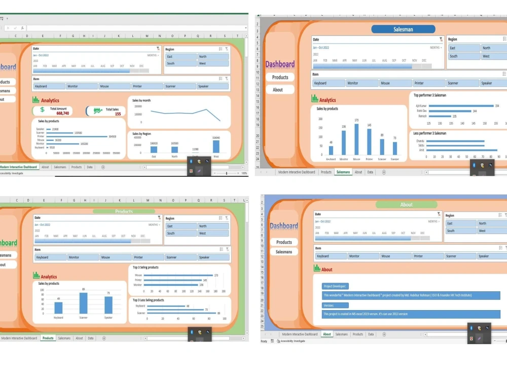 MS Excel Dynamic Dashboard | Upwork