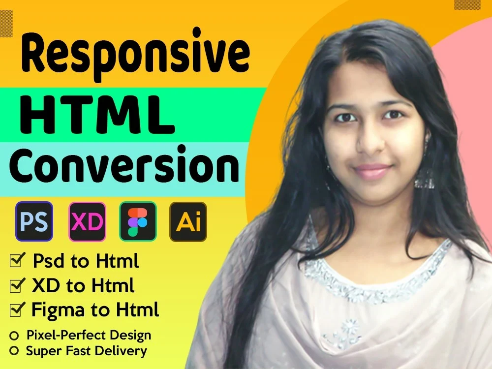 Psd To Html Figma To Html Xd To Html Css Responsive Bootstrap Upwork