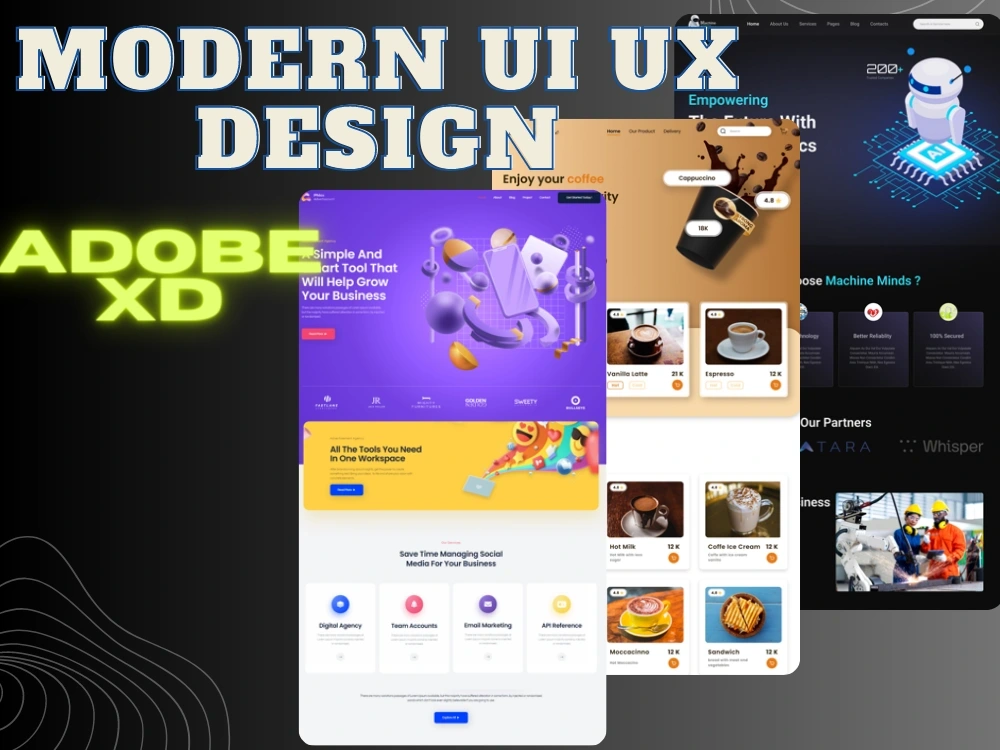 Clean trendy mobile, website UI UX design using Adobe XD | Upwork