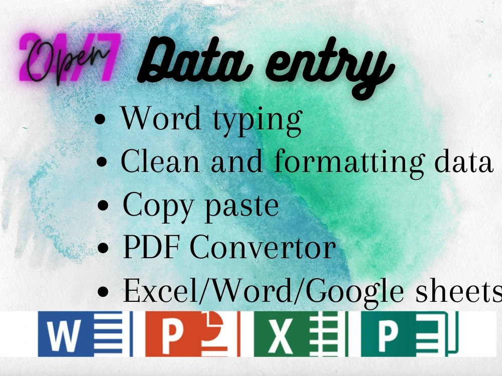 Accurate data entry, word typing, clean and format data, virtual ...
