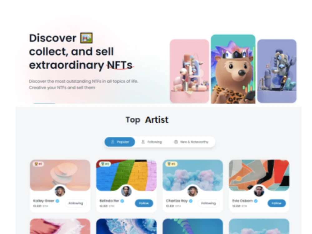 An NFT Marketplace with Buy, Sell, and Auction features. | Upwork