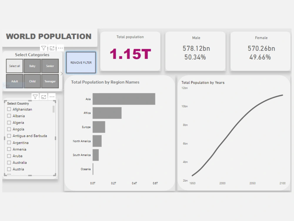 Interactive power bi report and dashboard | Upwork