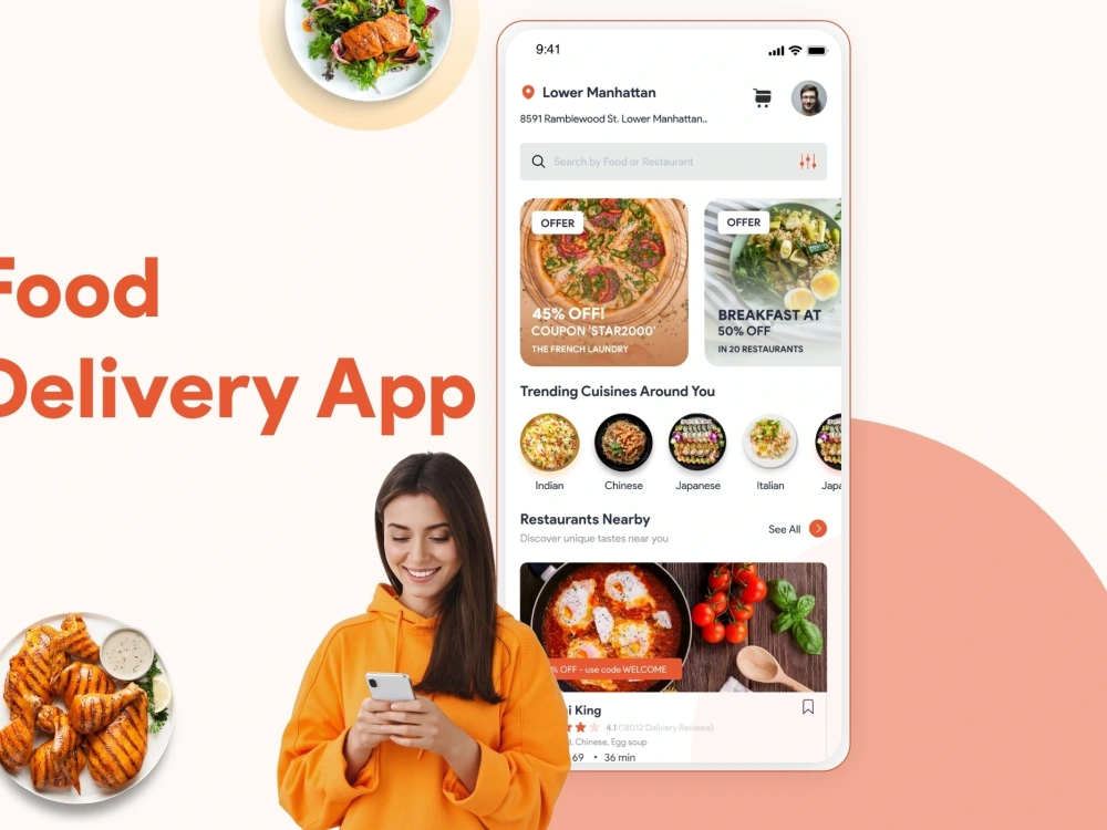 Food Delivery App design with prototyping | Upwork