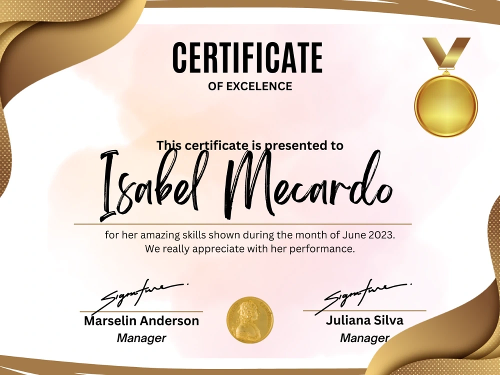 Any Captivating Editable Certificate design in 24 hours | Upwork