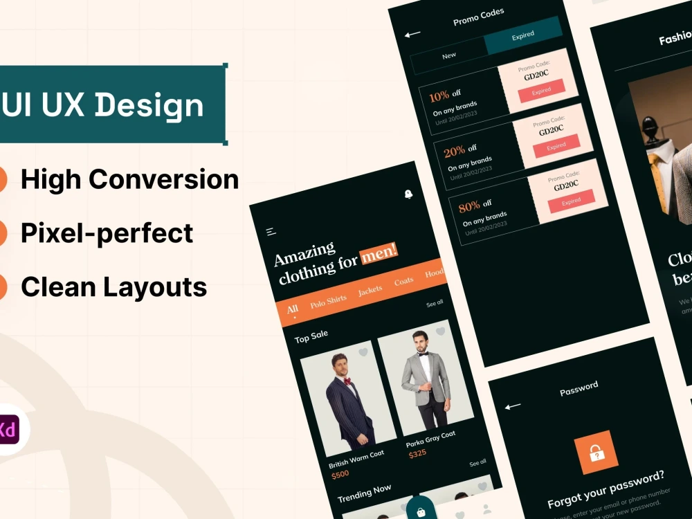 Modern and unique wireframes UI design and prototype with figma or ...