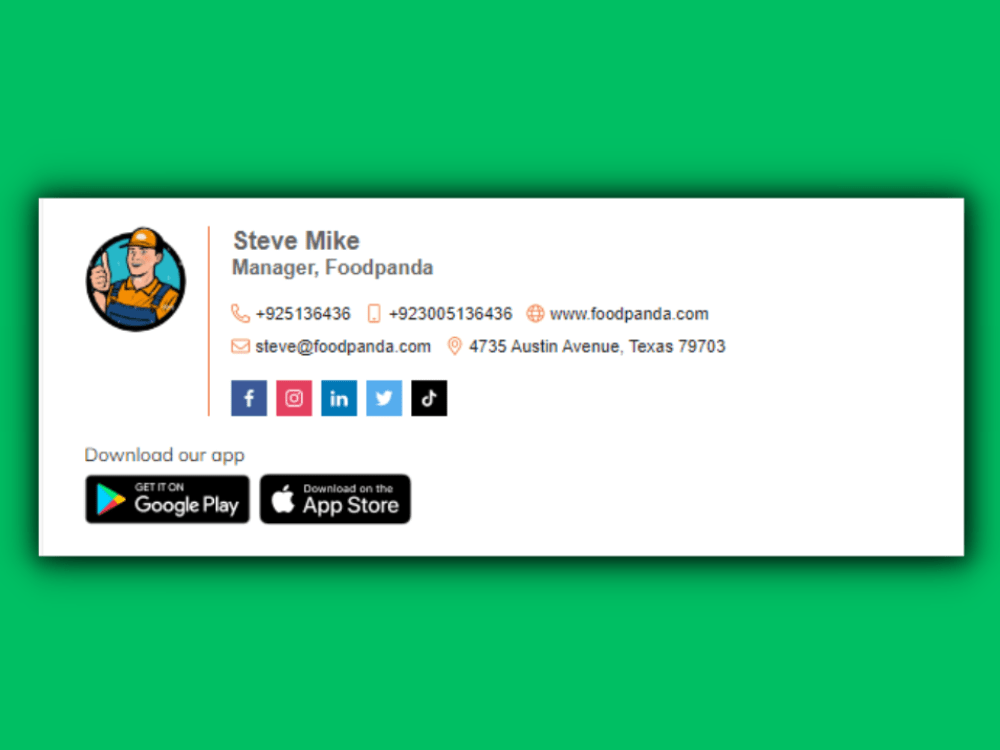 Clickable & responsive HTML Email Signature Design | Upwork