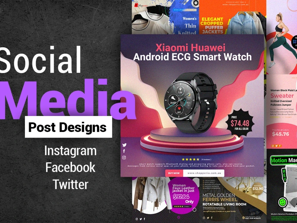 5 unique and attractive social media post designs | Upwork