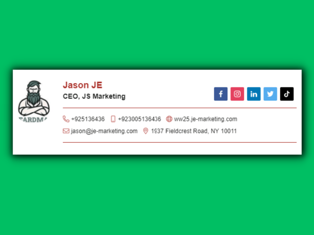 Clickable & responsive HTML Email Signature Design | Upwork