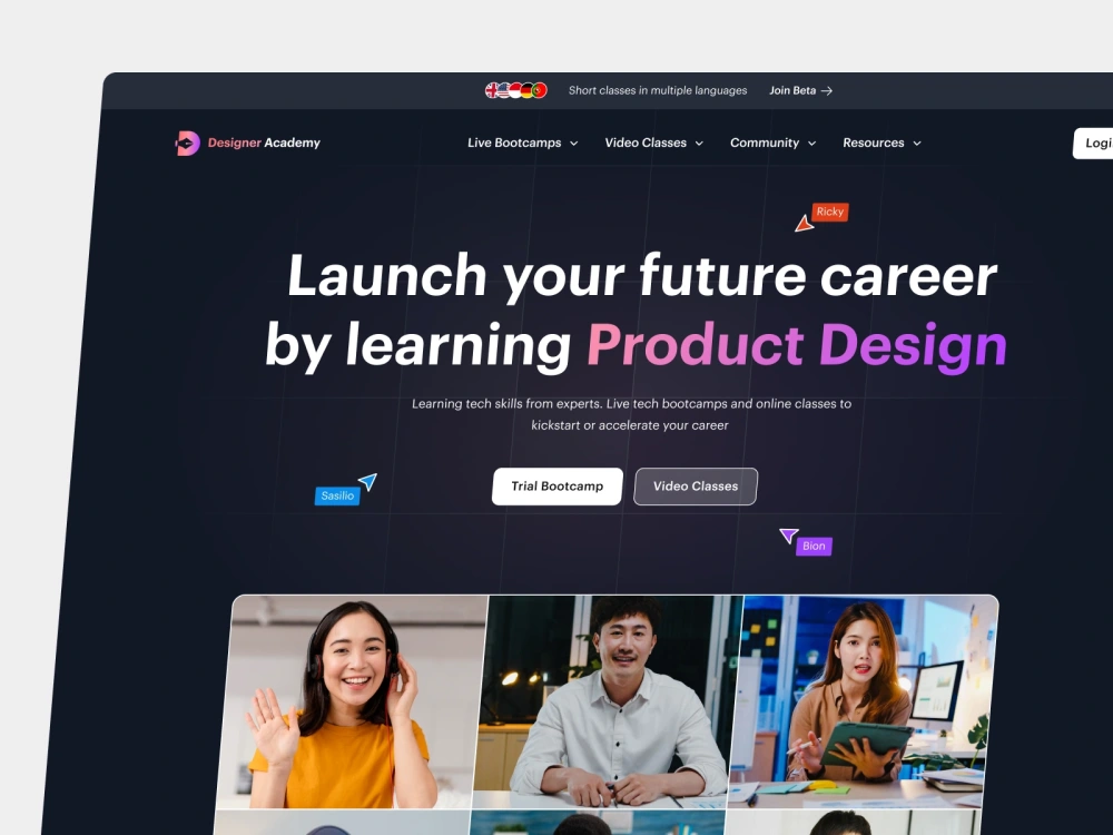 An Inspiring Landing Page Design created in Figma | Upwork