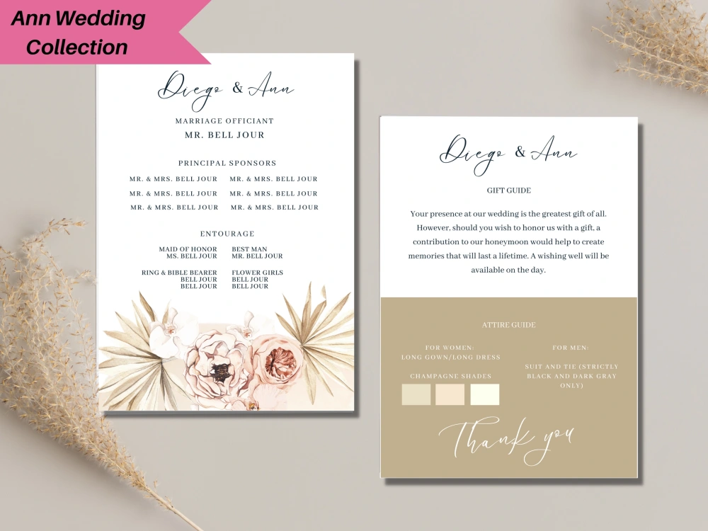 Wedding entourage invitation templates | Honestweddingadvice.com