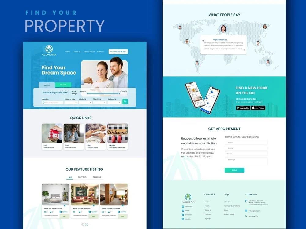 Responsive website UI UX design, web UI or landing page UI design in ...