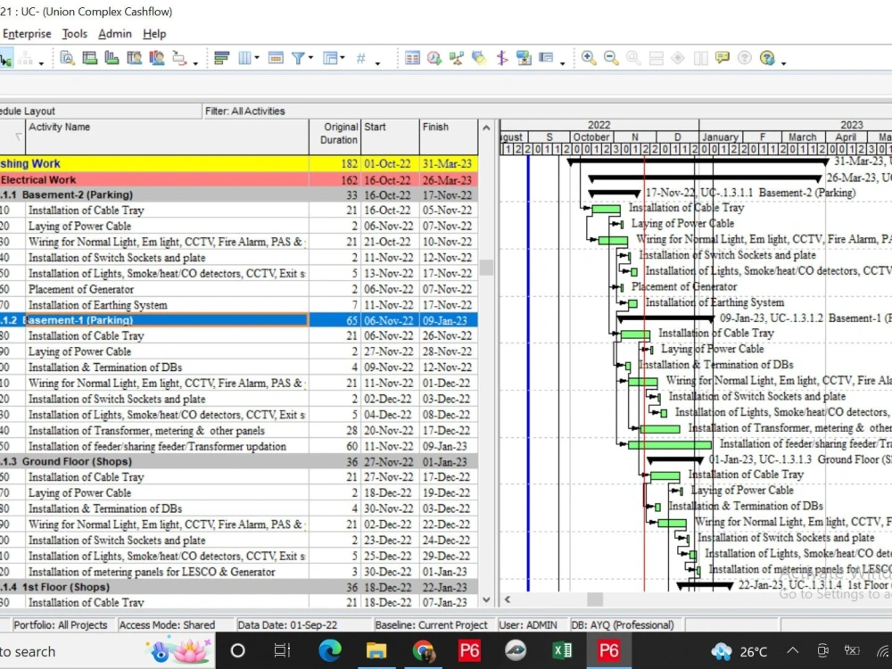 Professional Gantt Chart,WBS and Dashboard in Primavera P6 and MS ...