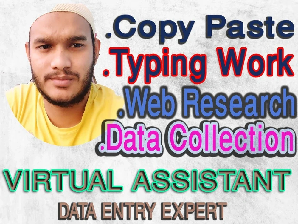 I will virtual assistant , data entry , copy paste , typing work | Upwork