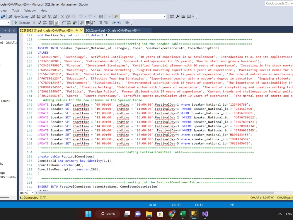 Database with Schema and SQL | Upwork