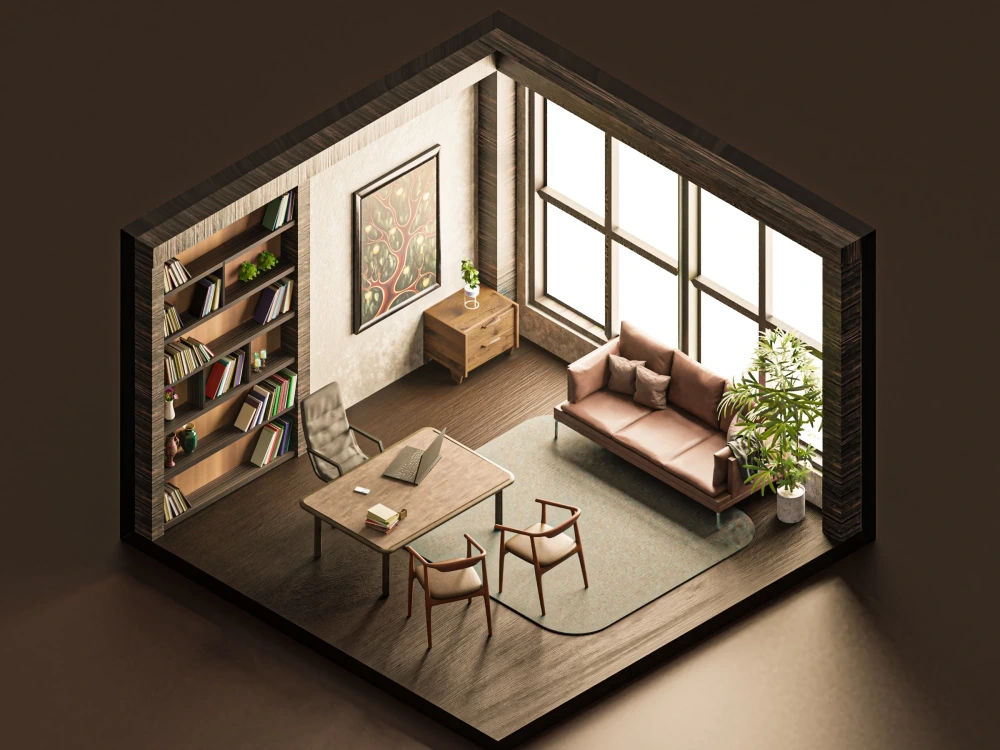 A Isometric room design | Upwork