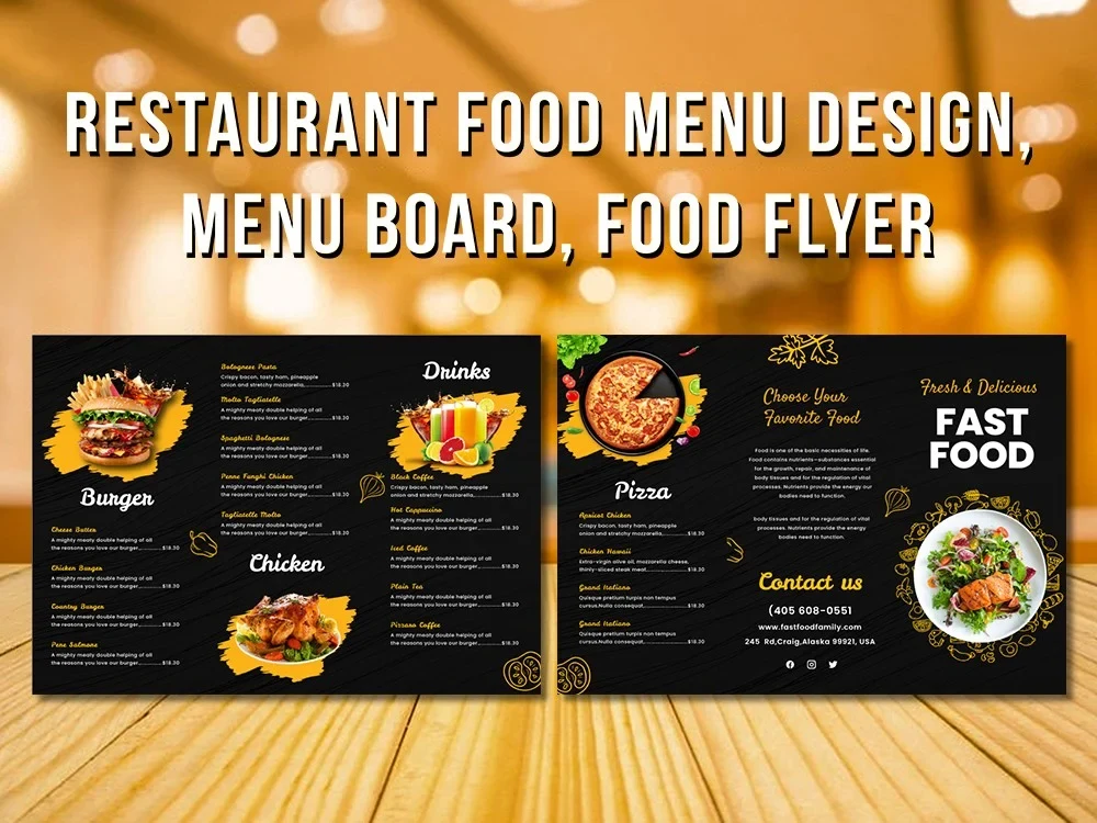 Eye-catching restaurant menus, food menus, flyers or banner | Upwork
