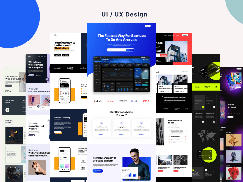 Landing page UI UX Design, Website UI UX Design, UI UX Designer in ...