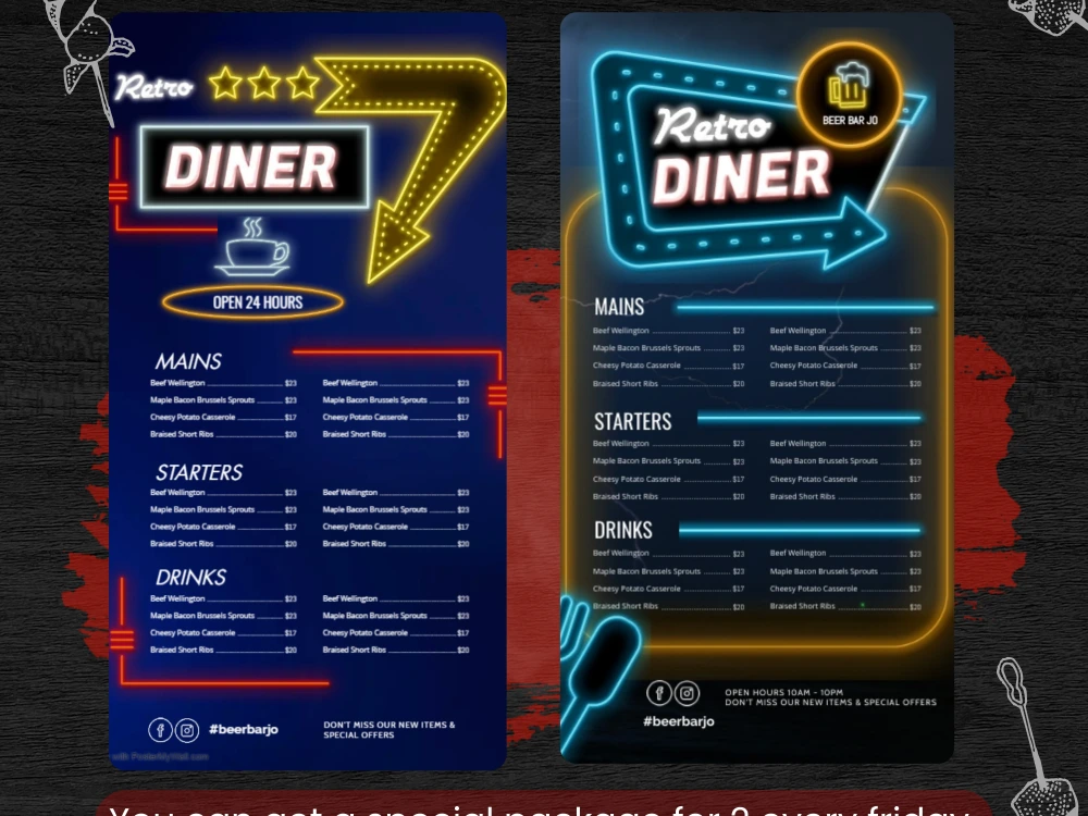 A design a modern restaurant menu, bar menu, and food menu | Upwork