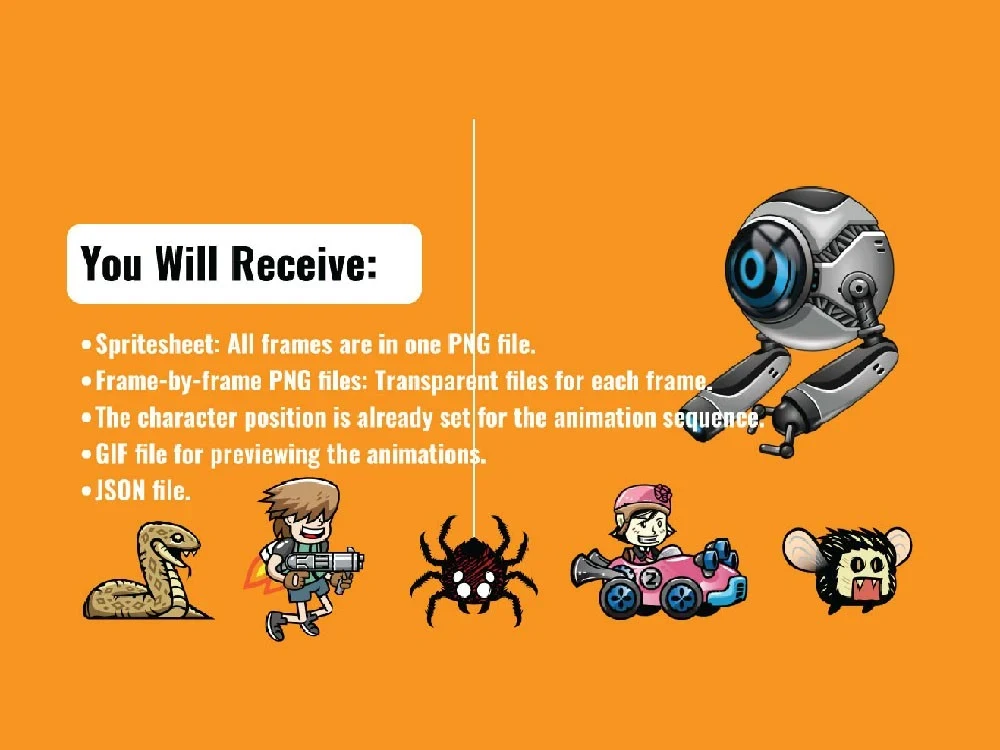 A character design with sprite sheet animation use Spine | Upwork