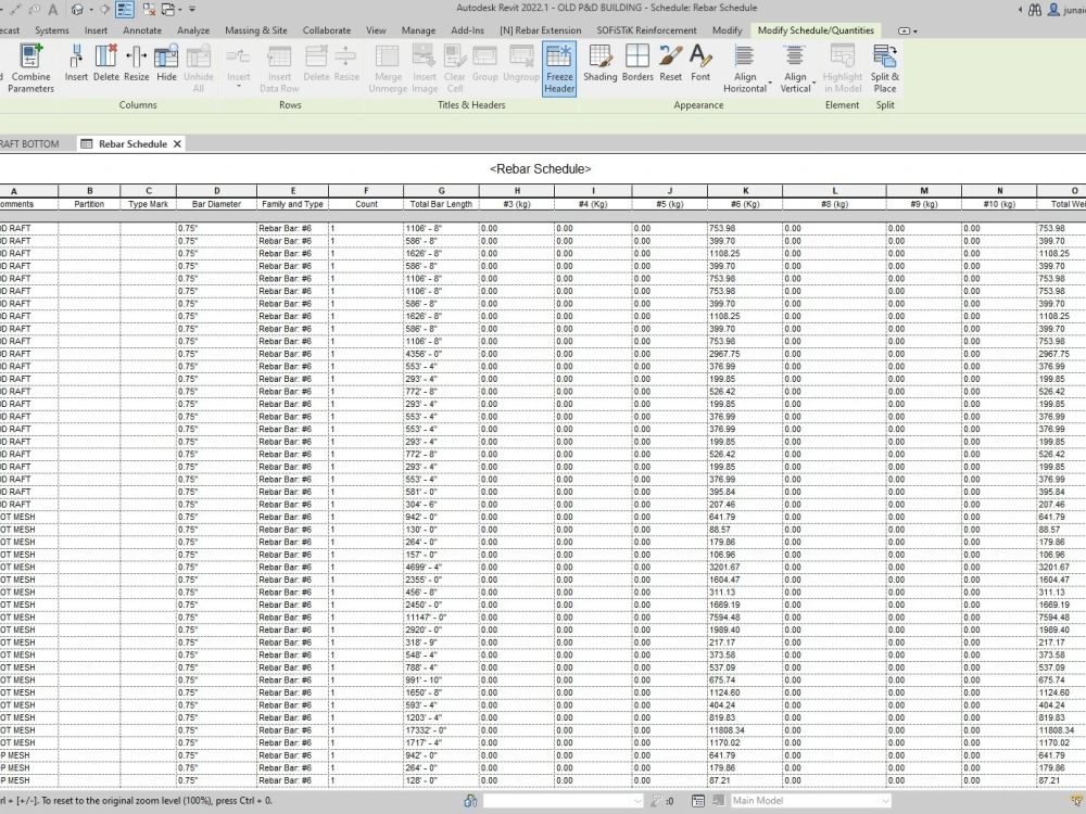 3D models (Revit), Bar bending (Excel/Revit), Takeoff sheets(Excel/Revit) | Upwork