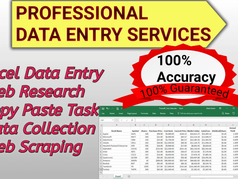 Data entry, web scraping, and Excel data entry for your business | Upwork
