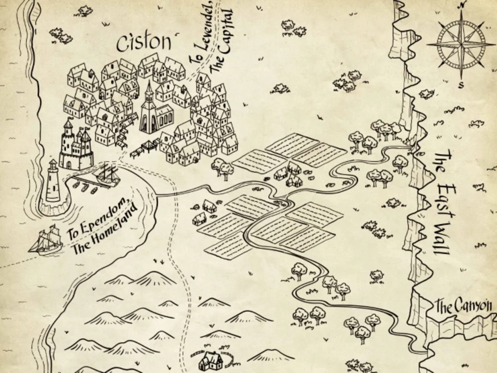 Map illustration, fantasy map | Upwork