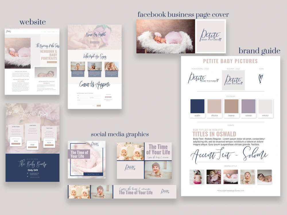 A beautiful website, brand guide + 3 branded graphics for social ads ...