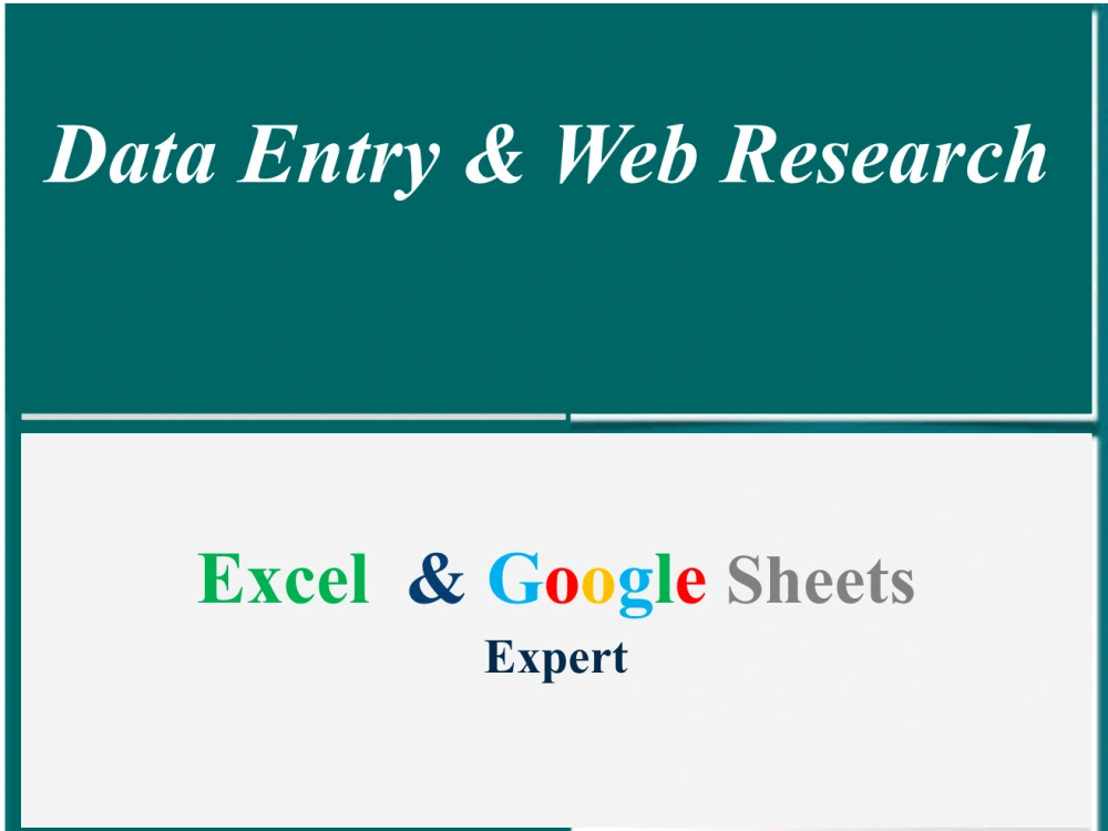 Accurate Data Entry, Web Research, and Data captured in Excel/Google ...