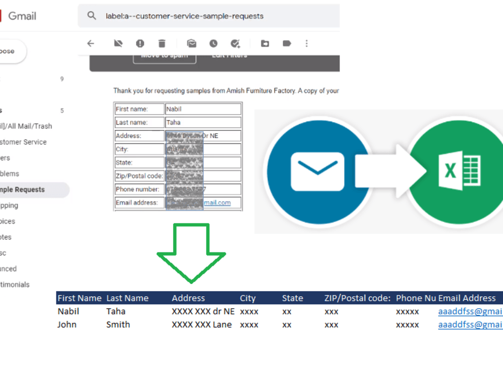 A utility to extract information from emails. | Upwork