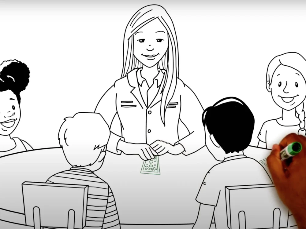 A whiteboard-style animation with custom illustrations. | Upwork