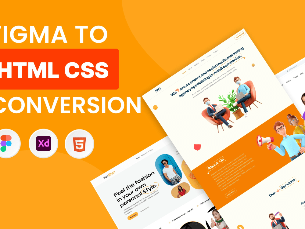 A website converted from PSD, XD, Figma to HTML, CSS, Bootstrap, React Js | Upwork