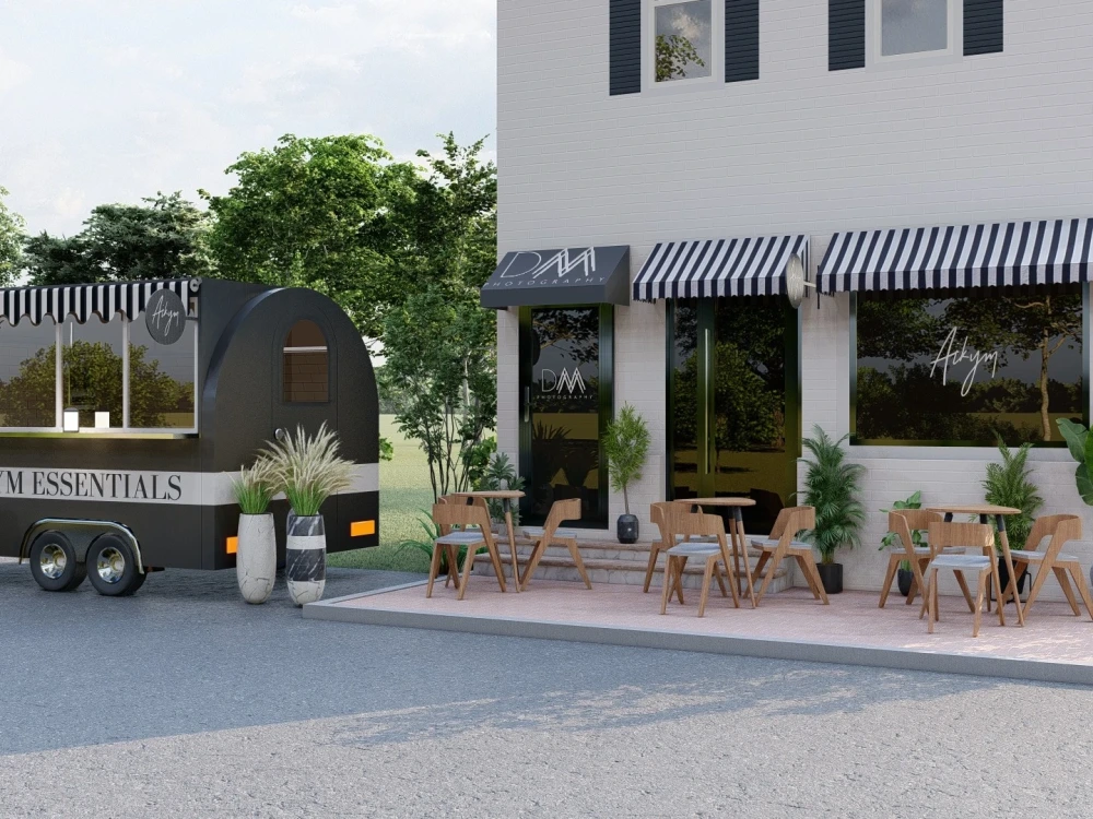 3d design of food truck, food stall, mobile shop, trade show,container ...