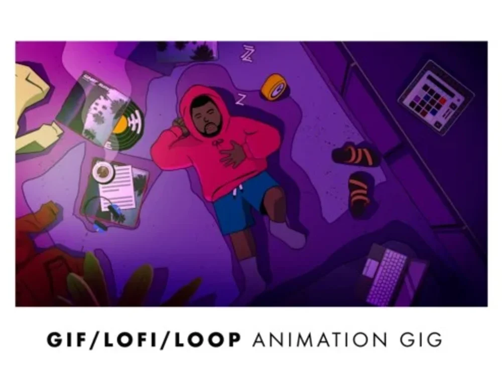 Lofi hip hop, gif, and loop animation with illustration | Upwork
