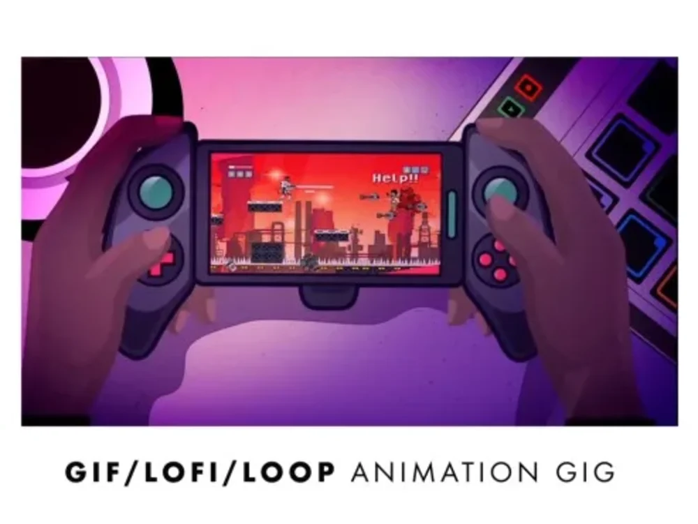 Lofi hip hop, gif, and loop animation with illustration | Upwork