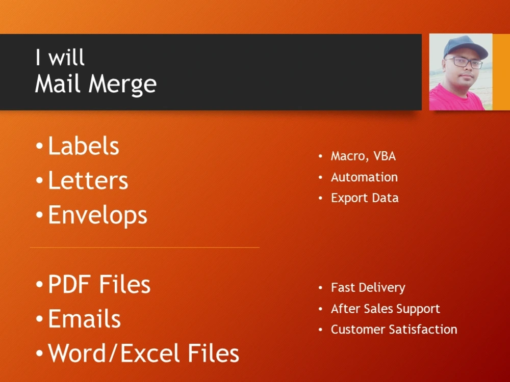 A customized mail-merge, emails, mailing labels, letters | Upwork