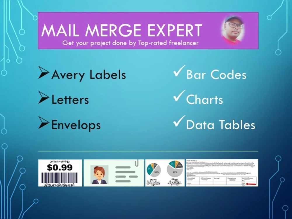 A customized mail-merge, emails, mailing labels, letters | Upwork