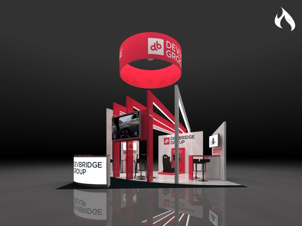 An amazing photorealistic rendering of your trade show booth space ...