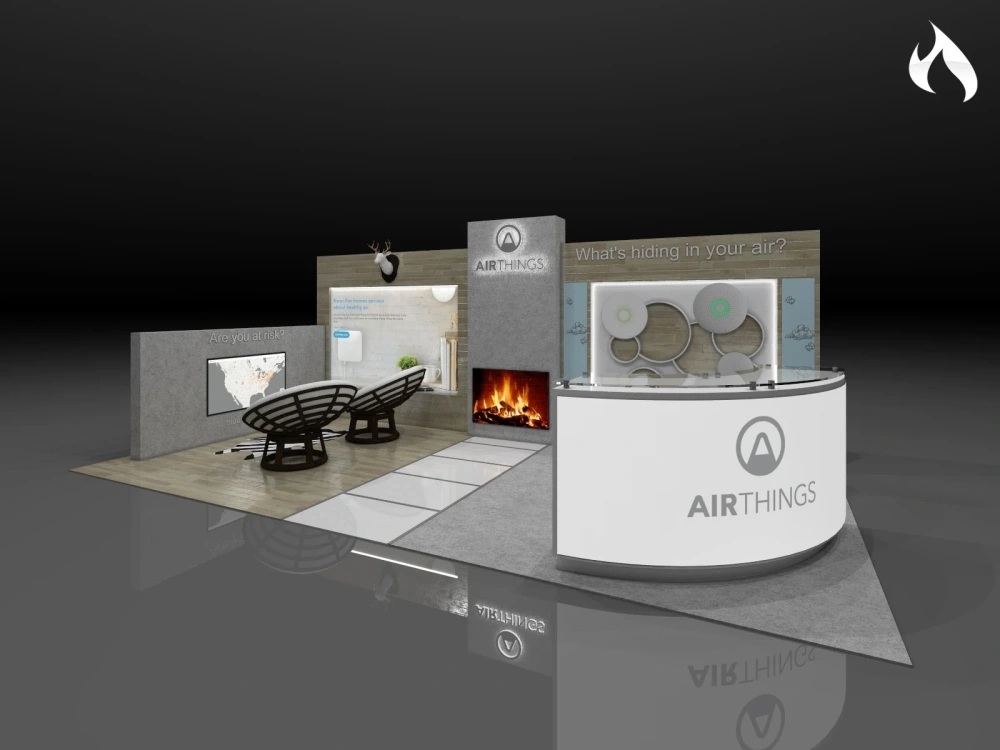 An amazing photorealistic rendering of your trade show booth space ...