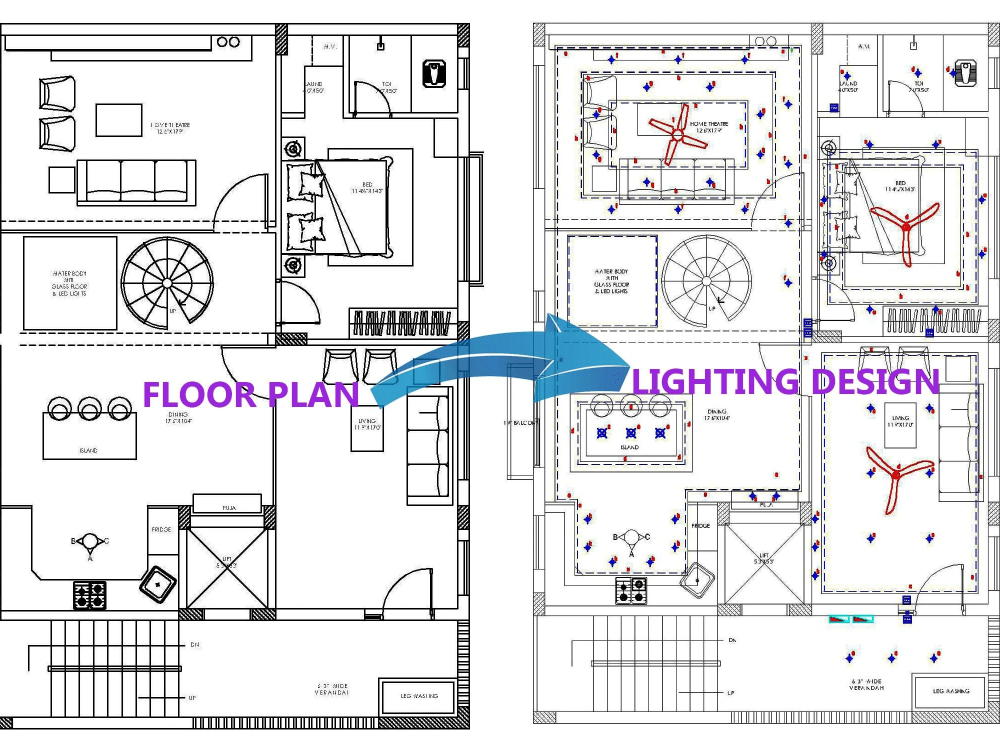 A perfect lighting design for your apartment. villa & offices | Upwork