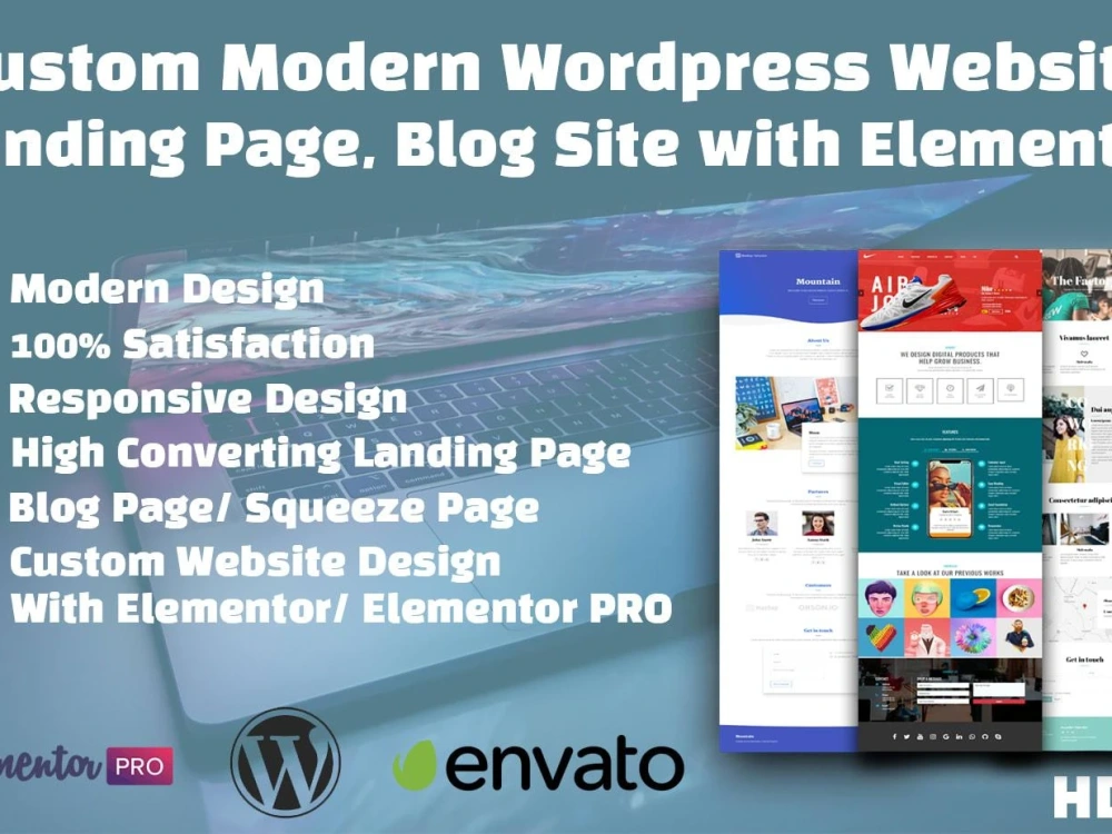 Custom modern wordpress website, landing page, blog page with elementor | Upwork