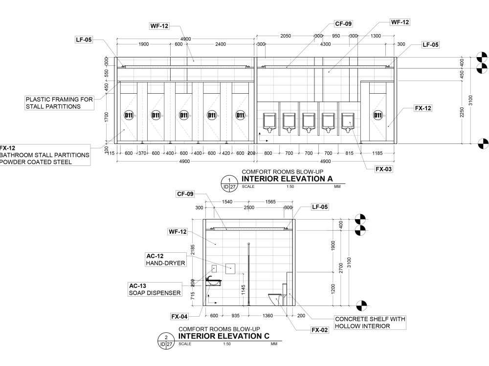 2D drawings of floor plans and interior elevations based on your ...